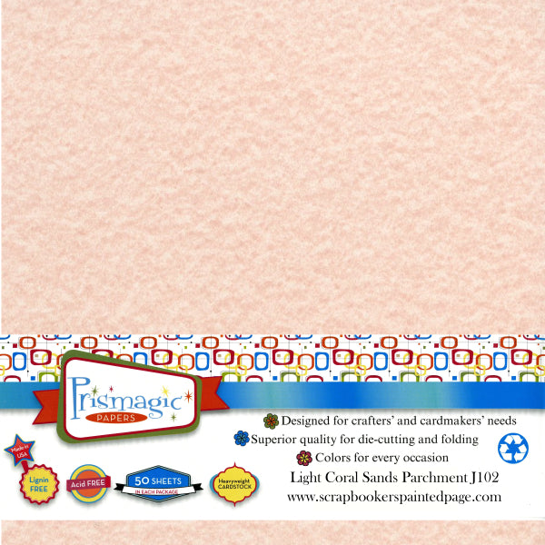 Light Coral Parchment Cardstock Pack| Scrapbookers Painted Page