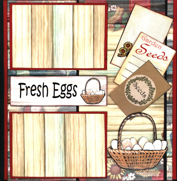 Farm Fresh Eggs Page kit| Scrapbookers Painted Page