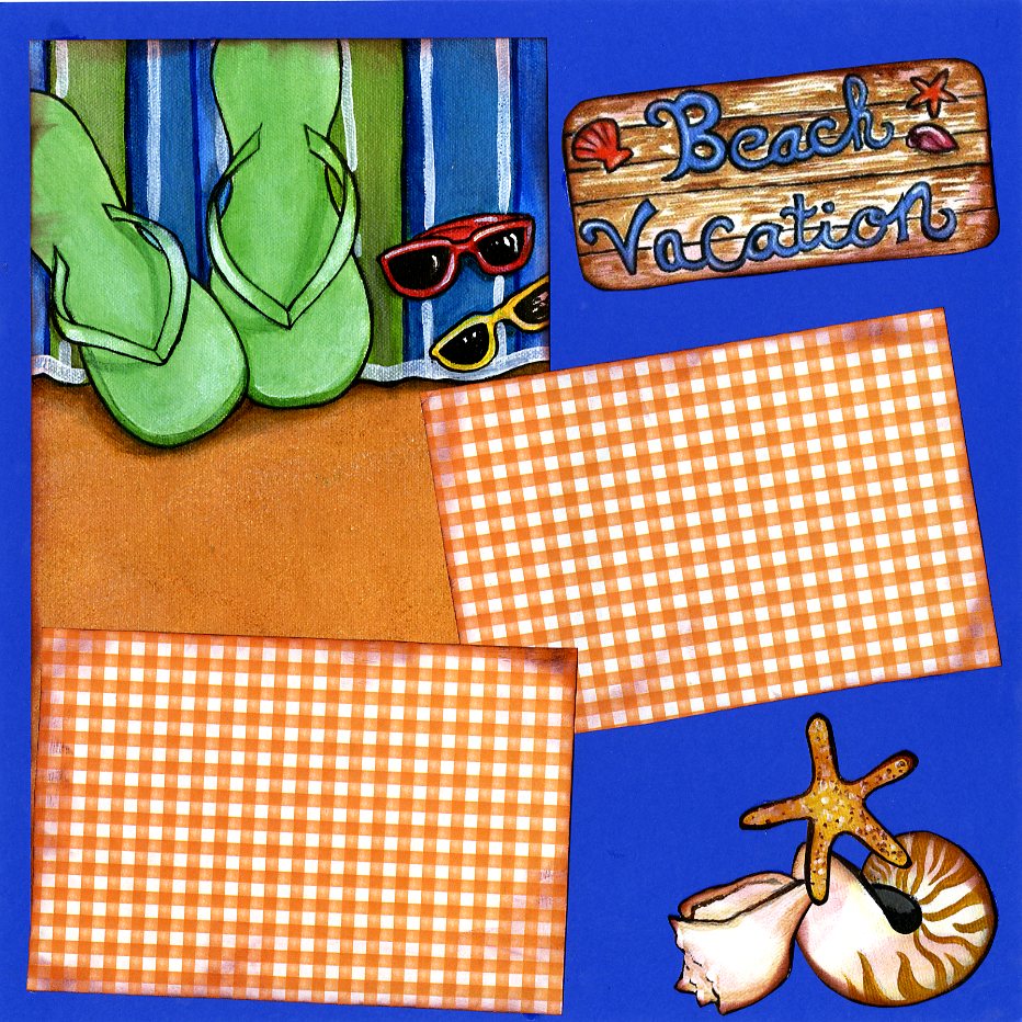 Beach Vacation - Page Kit| Scrapbookers Painted Page