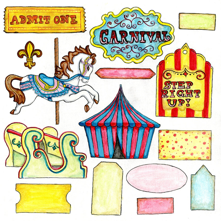 Carousel Cut-Outs| Scrapbookers Painted Page