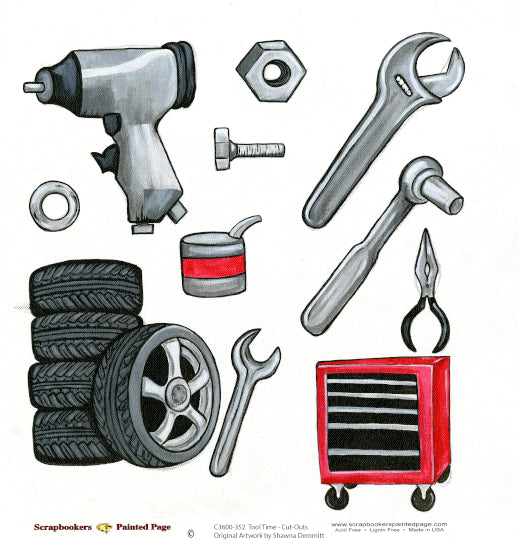 Tool Time Cut-Outs| Scrapbookers Painted Page