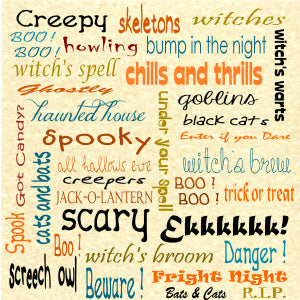 Creepy Words| Scrapbookers Painted Page