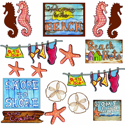 Beach Bum Cut Outs| Scrapbookers Painted Page